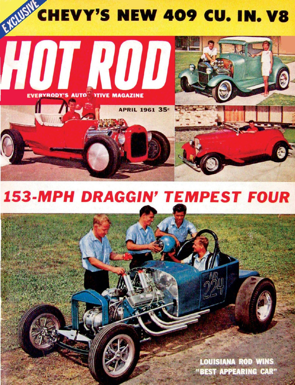HOT ROD 1961 APR - NEW 409, AGGRAVATION, MICKEY's 4 - 1960-1969 - JIM'S MEGA MAGAZINES